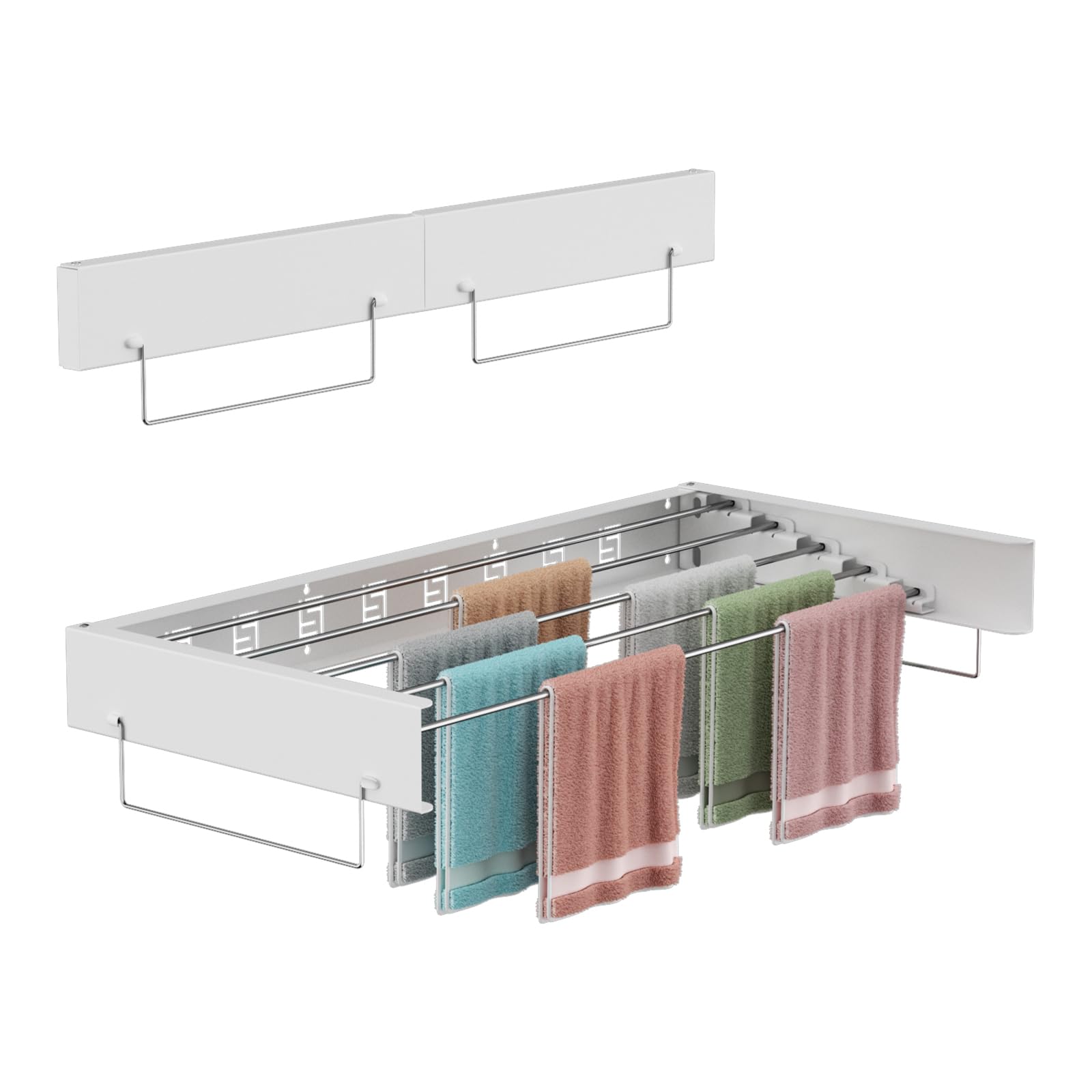 MYXLINK Laundry Wall Mounted Clothes Drying Rack, 31.5 INCH Wide, 60lbs Capacity,13.2 Linear Ft,Foldable Clothing Drying Rack