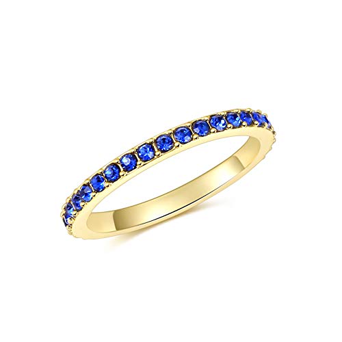 5 PCS Women's Rainbow Stackable Rings Colorful Cubic Zirconia Finger Jewelry for Girls (7)