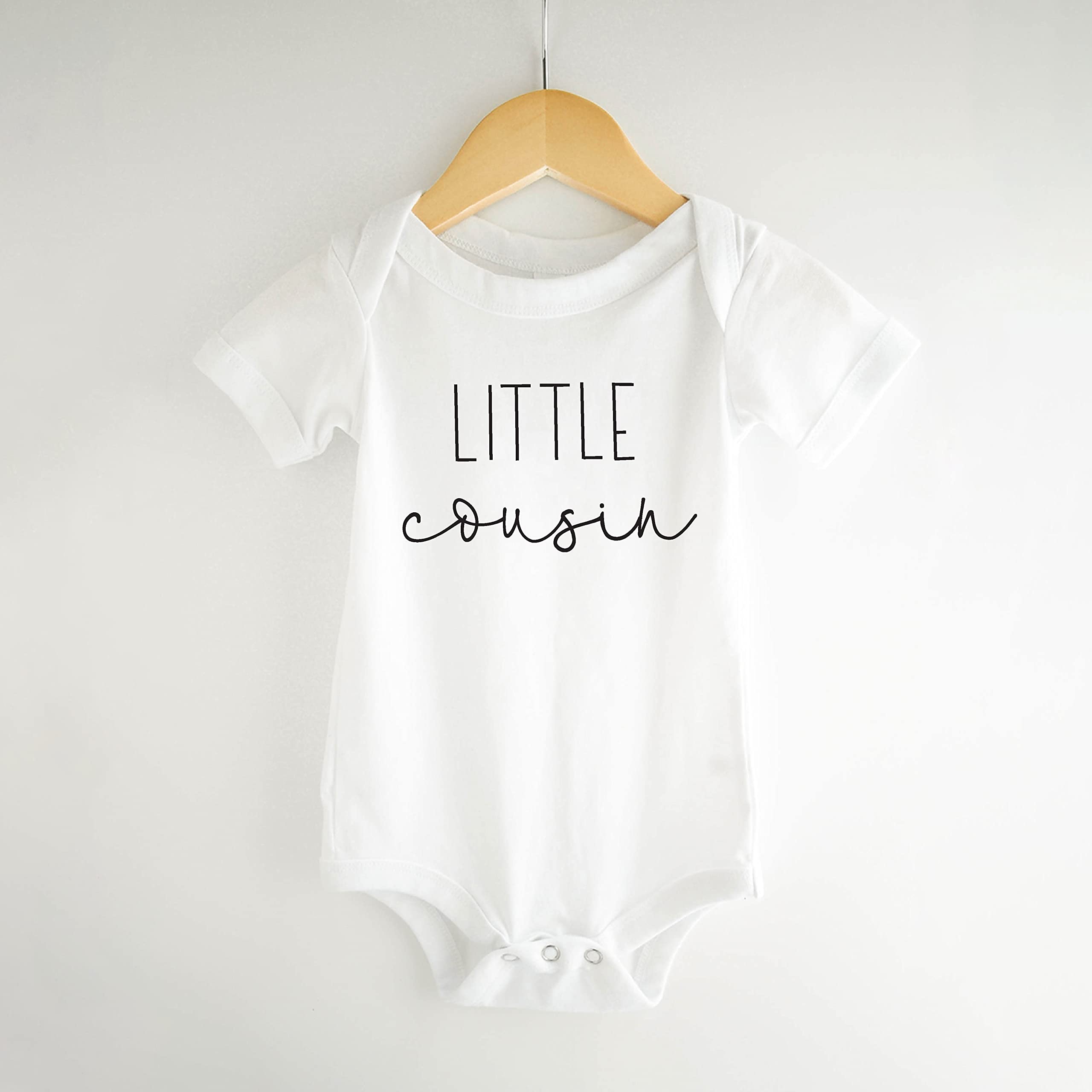 Bump and Beyond Designs Baby-Boys Pregnancy Announcement to Family Little Cousin Leotard White, 0-3 Months