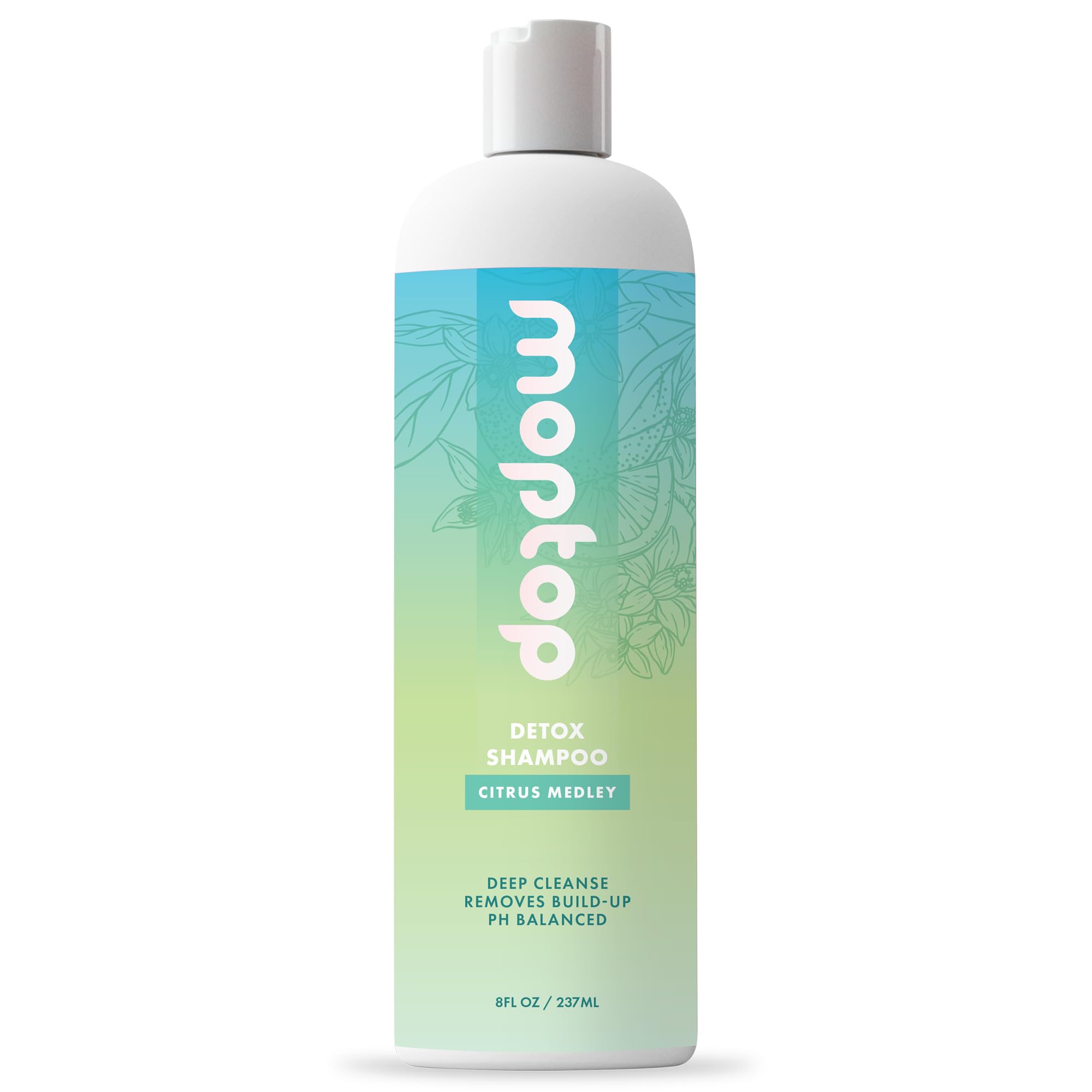 MopTop Detox Shampoo â Scalp Clarifying Shampoo for Build Up, Hard Water, Dirt & Oil, Sulfate & Paraben Free Hair Care for All Hair Types â Thin, Straight, Wavy, Curly & Coily (Citrus Medley, 8oz)