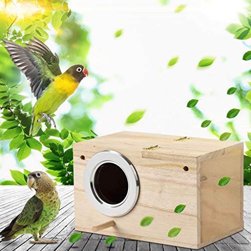 ZYYRT Bird Breeding Box Parakeet Nest Box Budgie Cage Wood House for Parrot, Lovebirds, Parrotlets Mating Box(7.8βx4.8βx4.8β)