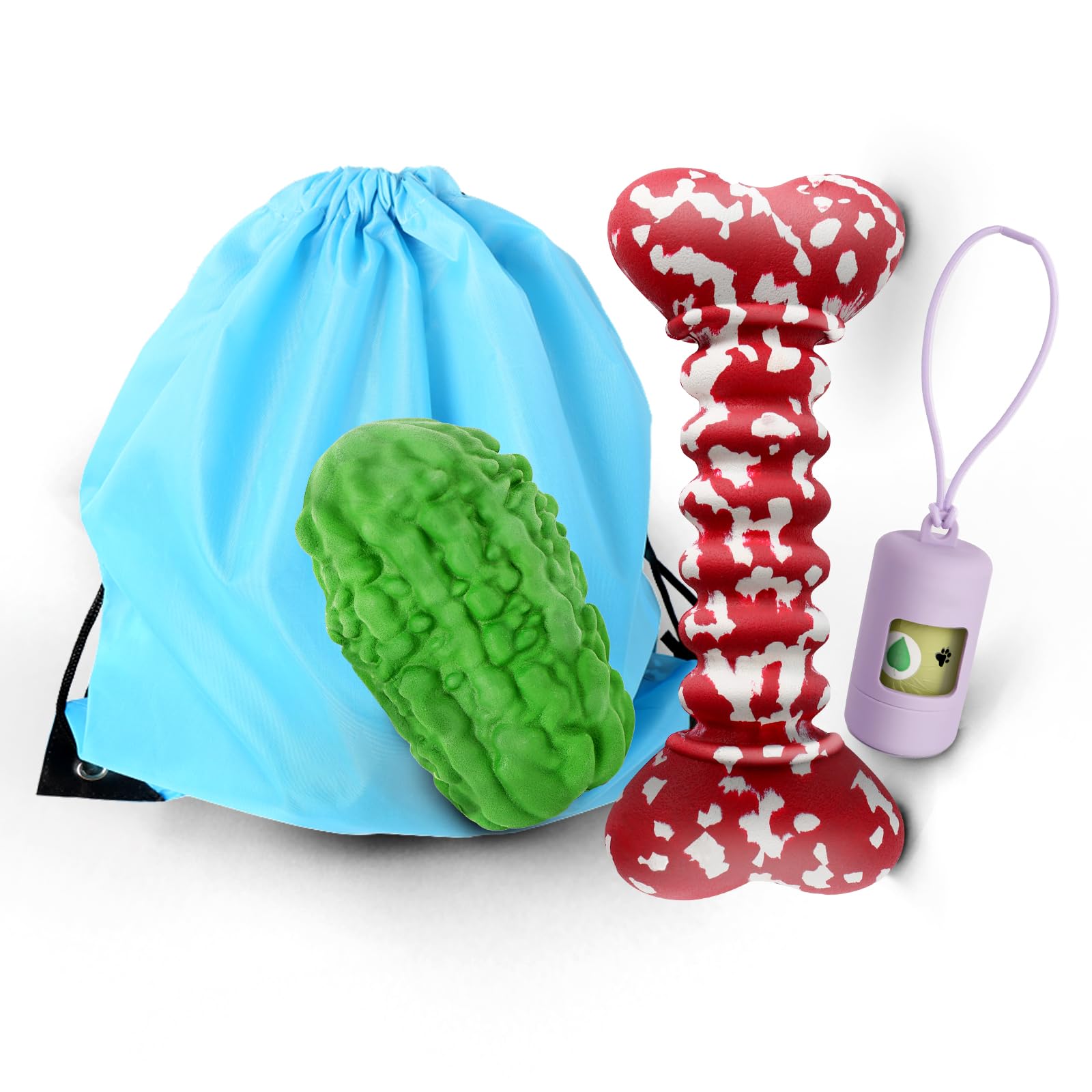 Dog Toys- eco Rubber Toys-Waste Poop Bags-Toy Bag- Medium and Large Breeds-Interactive Dog Toys for Large Dog