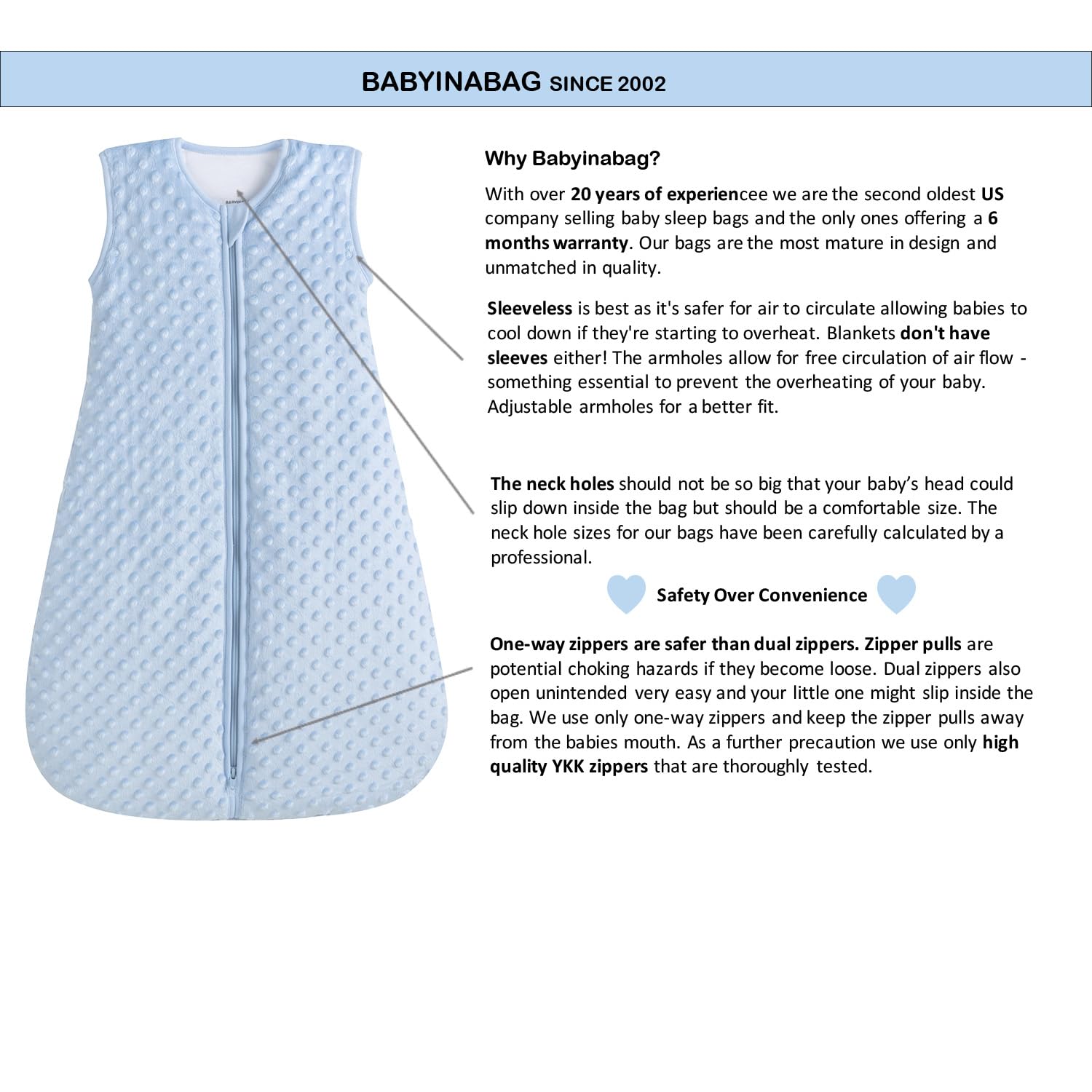 BABYINABAG Warm Quilted Winter Model Baby Sleeping Bag and Sack, Plush Minky Dot, 2.5 Togs for Infants and Toddlers (Medium (10-24 mos))