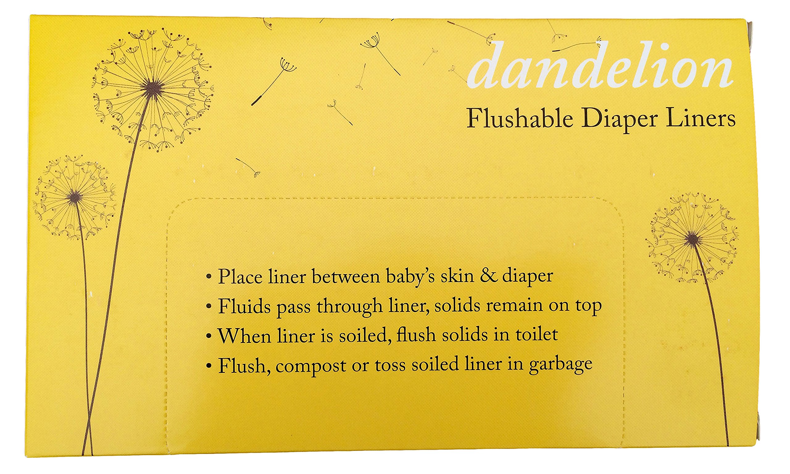 Dandelion Diapers Baby Diaper Liners, 100% Viscose - Box of 100
