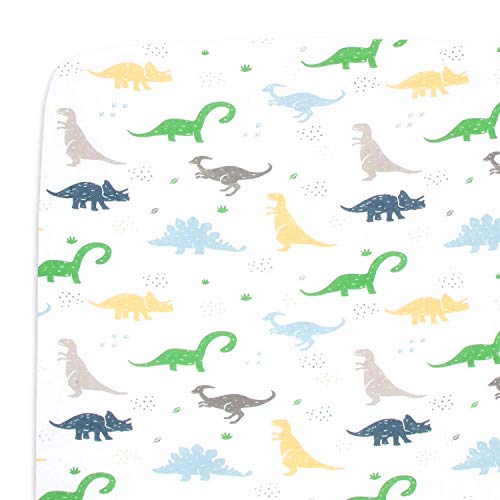 Cuddly Cubs Graco Pack n Play Fitted Sheet – Dinosaur Playard Sheet – Snuggly Soft Jersey Cotton Mini Crib Sheet for Boy – 1 Pc