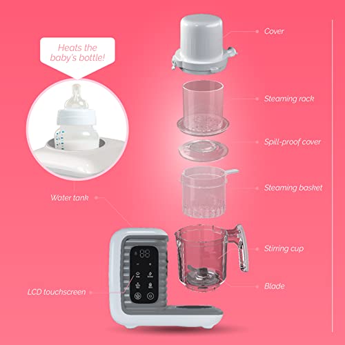 Children of Design 8 in 1 Smart Baby Food Maker & Processor, Steamer, Blender, Cooker, Masher, Puree, Formula & Bottle Warmer Prep System