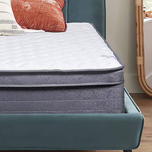 Continental Sleep Medium Plush Foam Encased Hybrid Eurotop Pillowtop Innerspring Fully Assembled Mattress, Good for The Back, Full XL Size
