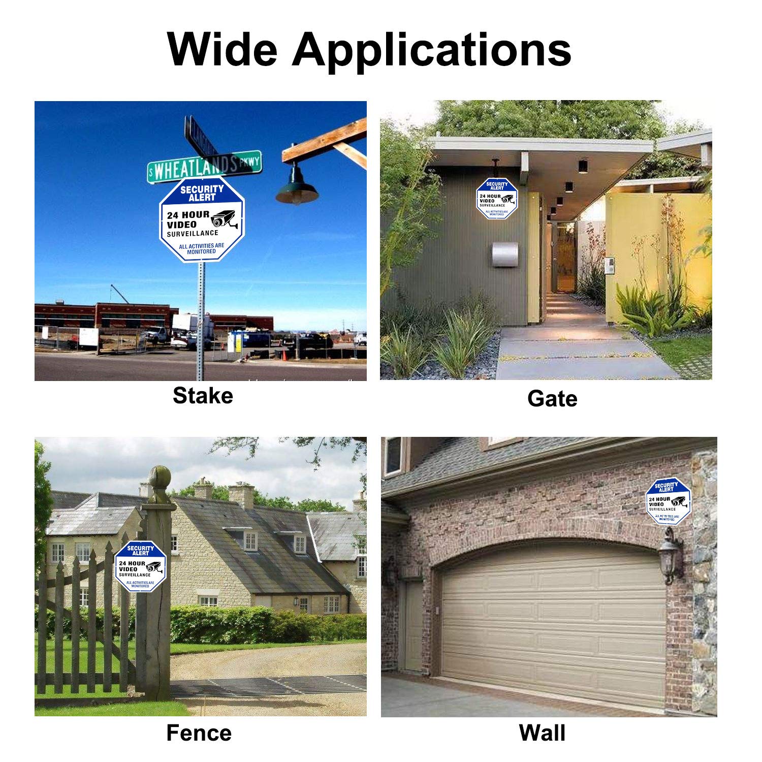 Video Surveillance Signs Outdoor - 10" x 10" Aluminum Rust Free Security Signs for Property, Metal Warning Sign for Home Business CCTV Security Camera - 2 Pack/Blue
