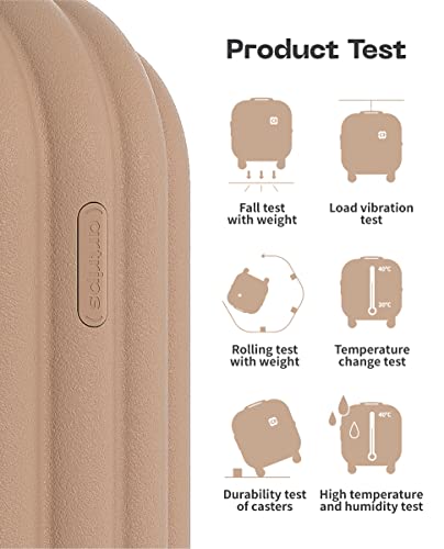 artrips Travle Luggage 28 inch,Large Suitcase with 8 Spinner Wheels,PC Lightweight Hardside Luggage,Travel Suitcase with Bread Design,TSA Lock,Brown,Large luggage hardshell 28-Inch,98L