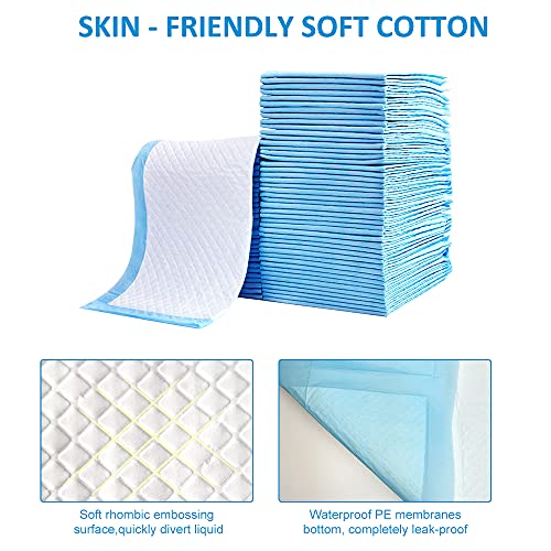 Clearworld 50 Pack Disposable Changing Pad, Waterproof Baby Disposable Underpads, Portable Diaper Changing Mat 3-Layer Leak-Proof,Breathable,Comfortable Always Keep Skin Dry 24βx18β