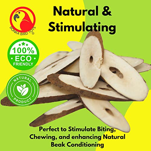 Bonka Bird Toys 3405 (Pk12) Extra Thin Natural Sola Slices 2.25" x 0.125", Medium Parrot Foot Talon Cage Toy, Conure, Lories, Lorikeets, and Similar