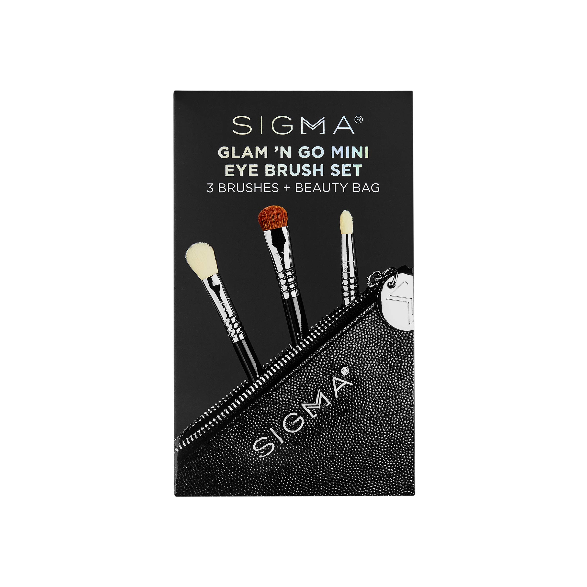Sigma Beauty Glam 'N Go Mini Eye Brush Set, 3 Brushes and Beauty Bag