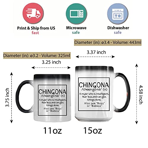 Chingona Intelligent Badass People Funny Sarcasm Novelty Smart Clever Gift for Friend Buddy Bestie 11oz 15oz Color Changing Mug