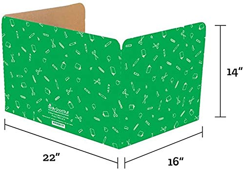 Large Privacy Shields for Student Desks β Set of 12-3 Group Colors -Gloss - Study Carrel Reduces Distractions - Keep Eyes from Wandering During Tests, Red, Blue & Green School Supplies Pattern