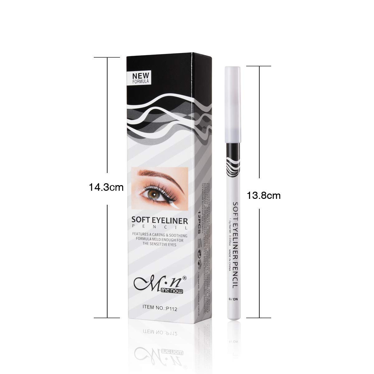White Eyeliner Pencil Professional Highlighter Eye Liner Pen Soft Strokes Waterproof Long-Lasting Eyeshadow Eye Silkworm Brighten Pencil Beauty Makeup Tool (48pcs)