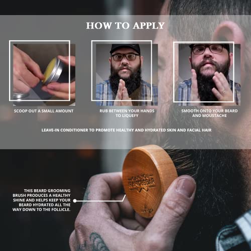 CanYouHandlebar Beard Balm for Men, Dry Oil Beard Wax, Natural Beard Care Conditioner Moisturizer Softener Grooming Products, Orange and Clove Scent, 2 oz Stainless Steel Tin
