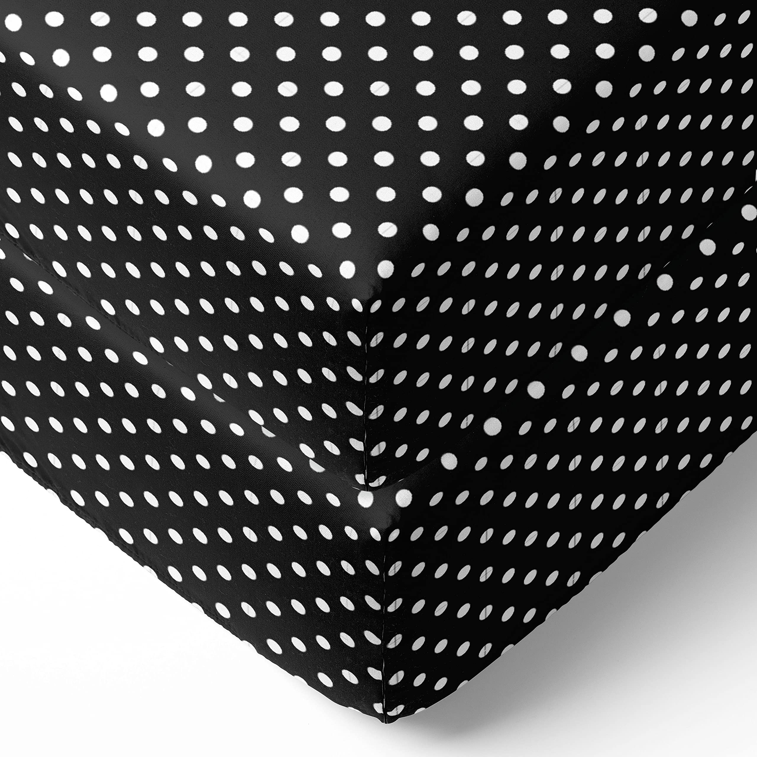 Bacati - 2 Pack Pin Dots Girls 100% Cotton Universal Baby US Standard Crib or Toddler Bed Fitted Sheets (PIN DOTS, Black/White)