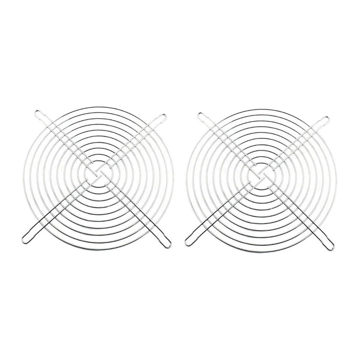 Metal 200mm PC Computer Fan Grill Mounting Finger Guard Protection Cover,Pack of 2