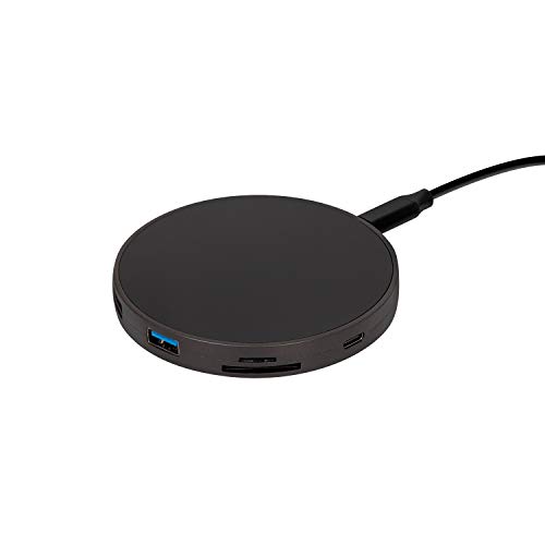 Realm 9-in-1 USB-C Hub with Wireless Charging, Black,