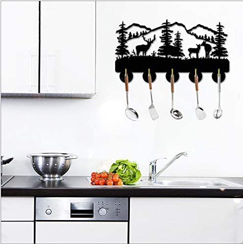 Wild Animals Elk Decorative Wall Hanger Family Clothes Wall Hooks Coat Rack Keys Holder Organizer Hook Animal Decorative Wall Hooks Hanger Handbag Keyring Holder Gifts for Relatives and Friends (A5)