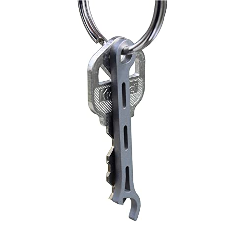 Brew Soldier Thin Titanium Beer Bottle Opener with Stainless Steel Key Ring - Made in the USA