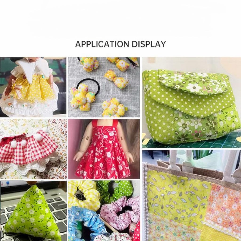 7Pcs Top Red Cotton Craft Fabric Bundle Squares Patchwork DIY Sewing Scrapbooking Quilting Floral Dot Pattern Craft and Hobby Fabric 10" x 10" (25cm x 25cm)