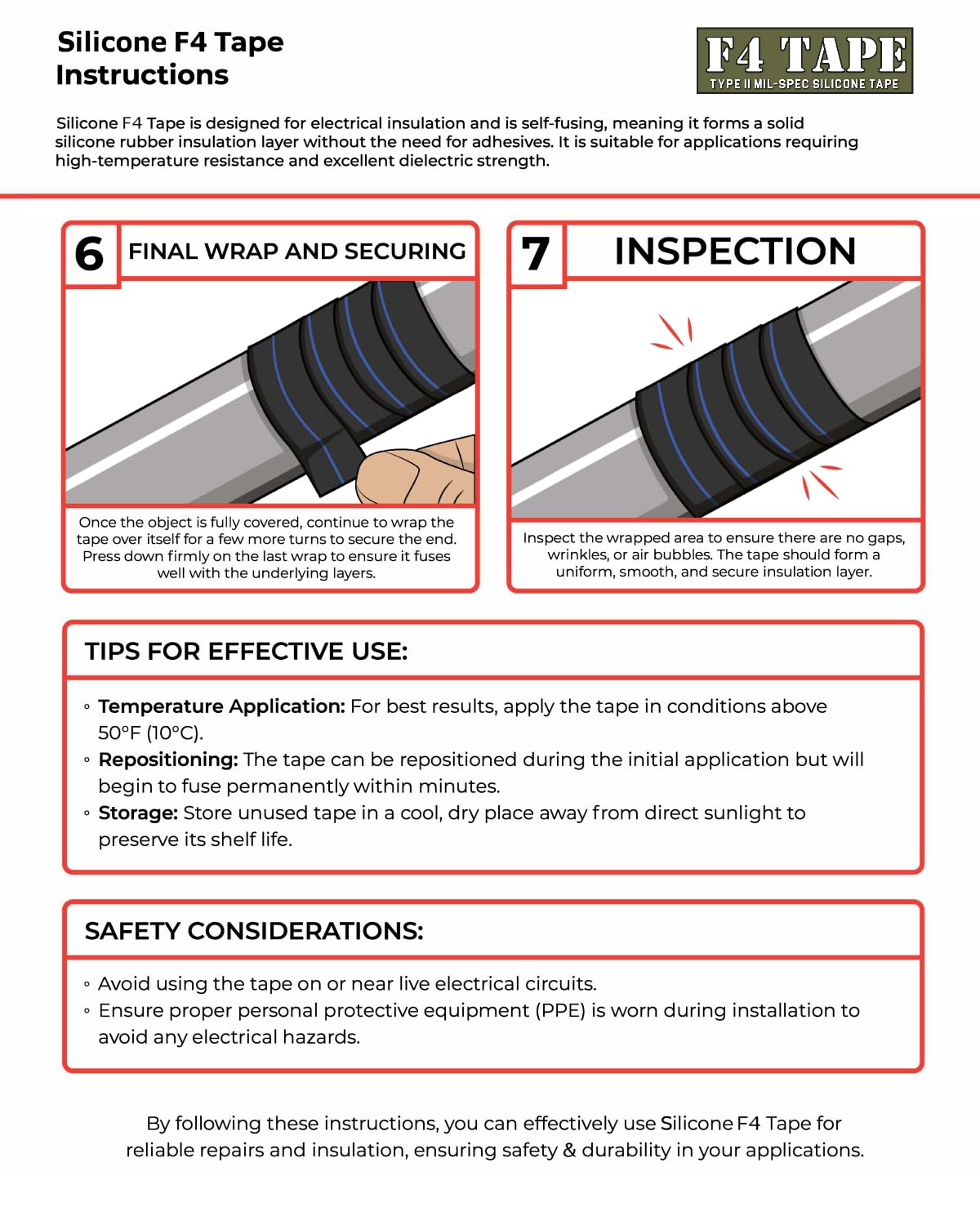 Bond It F4 Emergency Self-Fusing Silicone Tape, Repair Plumbing Pipe & Radiator Hose Leak, Electrical Insulation, Permanent Bonding, Waterproof, 1" x 36' x 20mil, Red