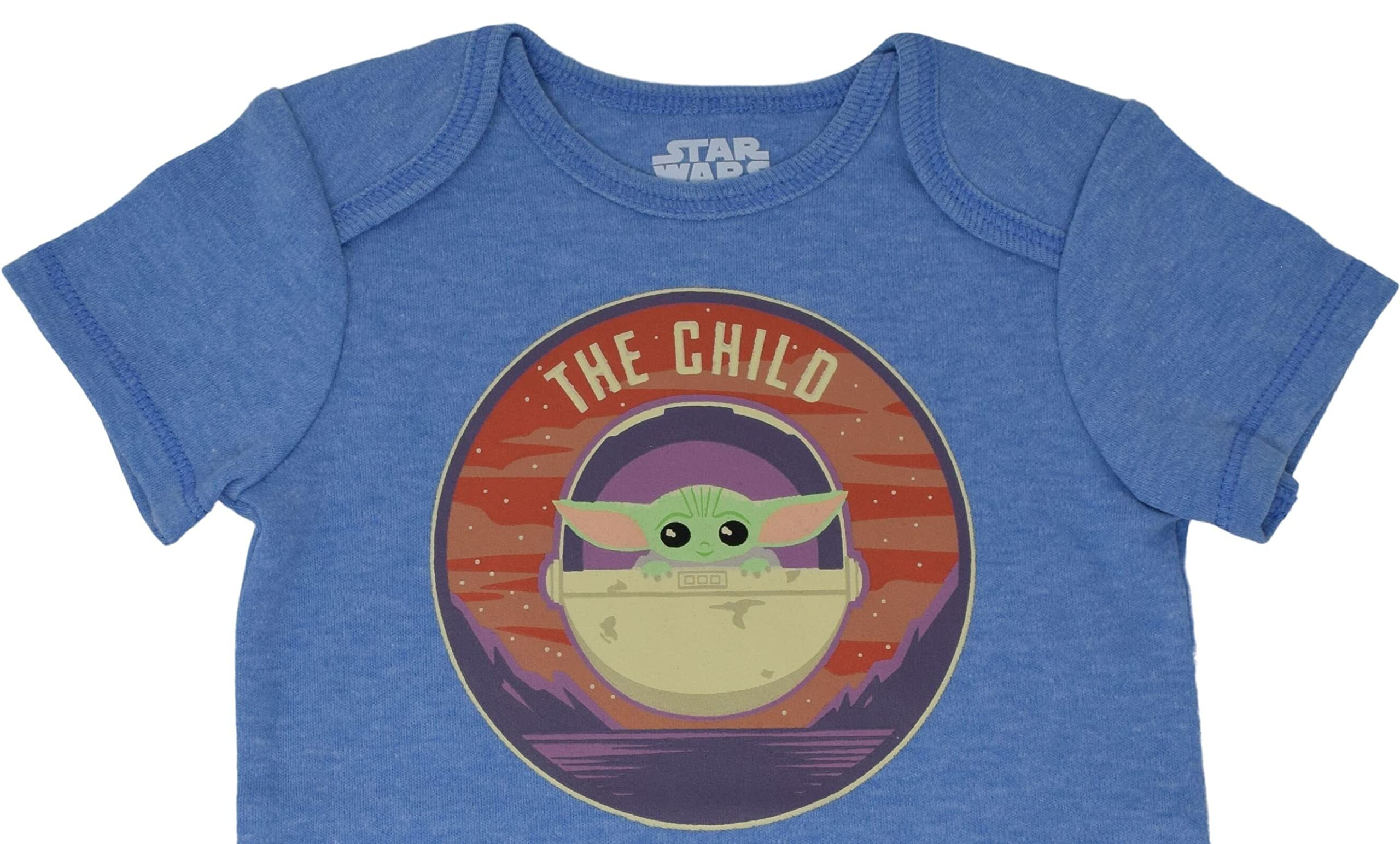 STAR WARS Baby Yoda Newborn Baby Boys 2 Pack Short Sleeve Baby Bodysuits Blue/White 3-6 Months