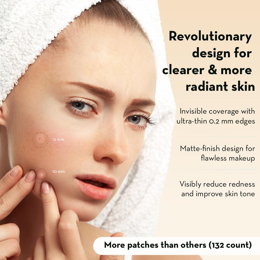LE GUSHE Korean Pimple Patches for Face (132 Dots) - Hydrocolloid Acne Patches with Tea Tree Oil - Invisible Zit Stickers - Dermatologist Tested - Korean Skin Care