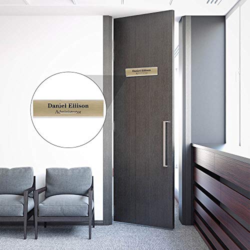 NIUBEE 12 Pack Acrylic Wall Name Plate Holder 2x8 Inch,Clear Plastic Sign Holder Horizontal with Double Sided Tape,Door Name Plates Set Small License Plates Frame for Office Home Classroom Teacher