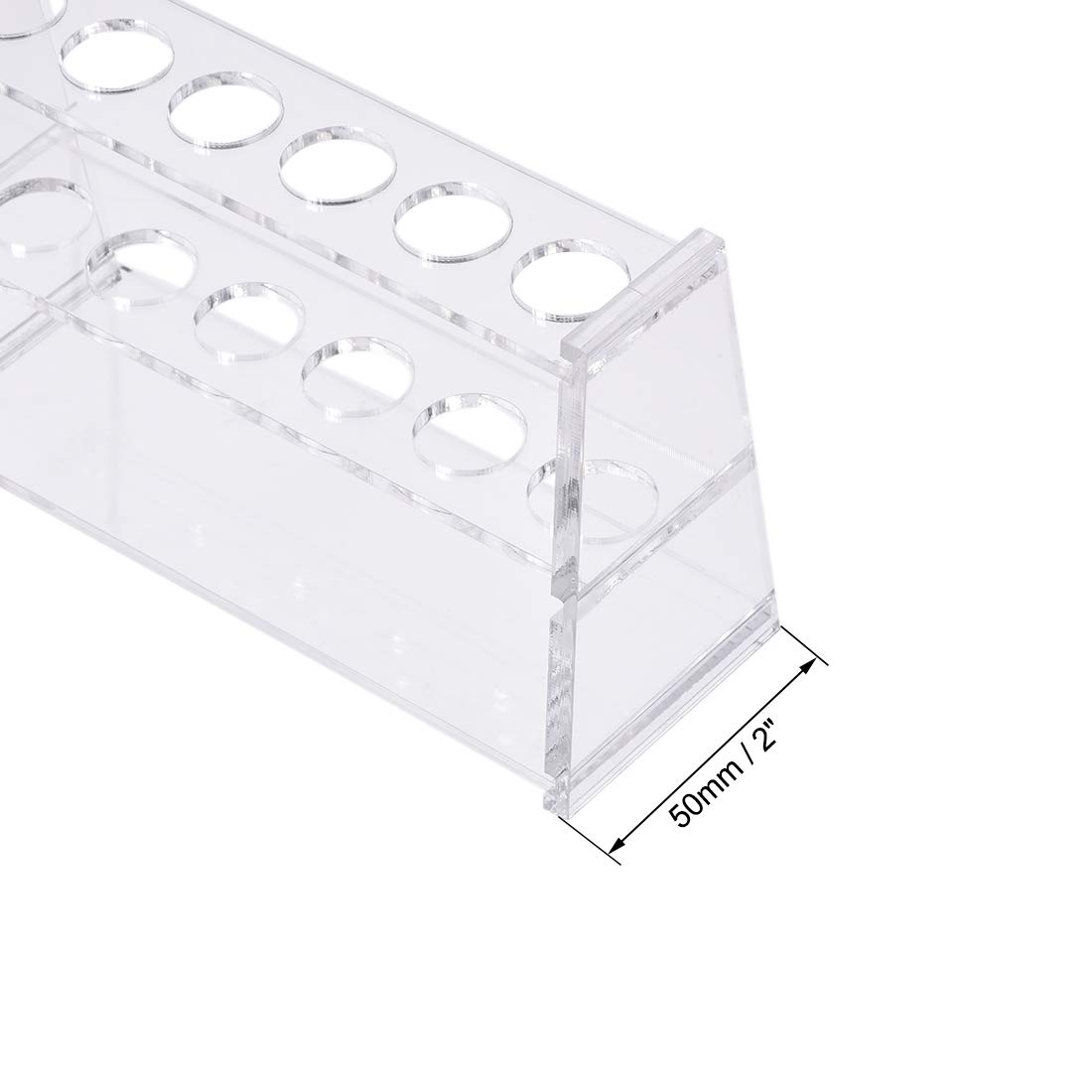 uxcell Acrylic Test Tube Holder Rack 6 Wells for 10ml Centrifuge Tubes Clear 2Pcs