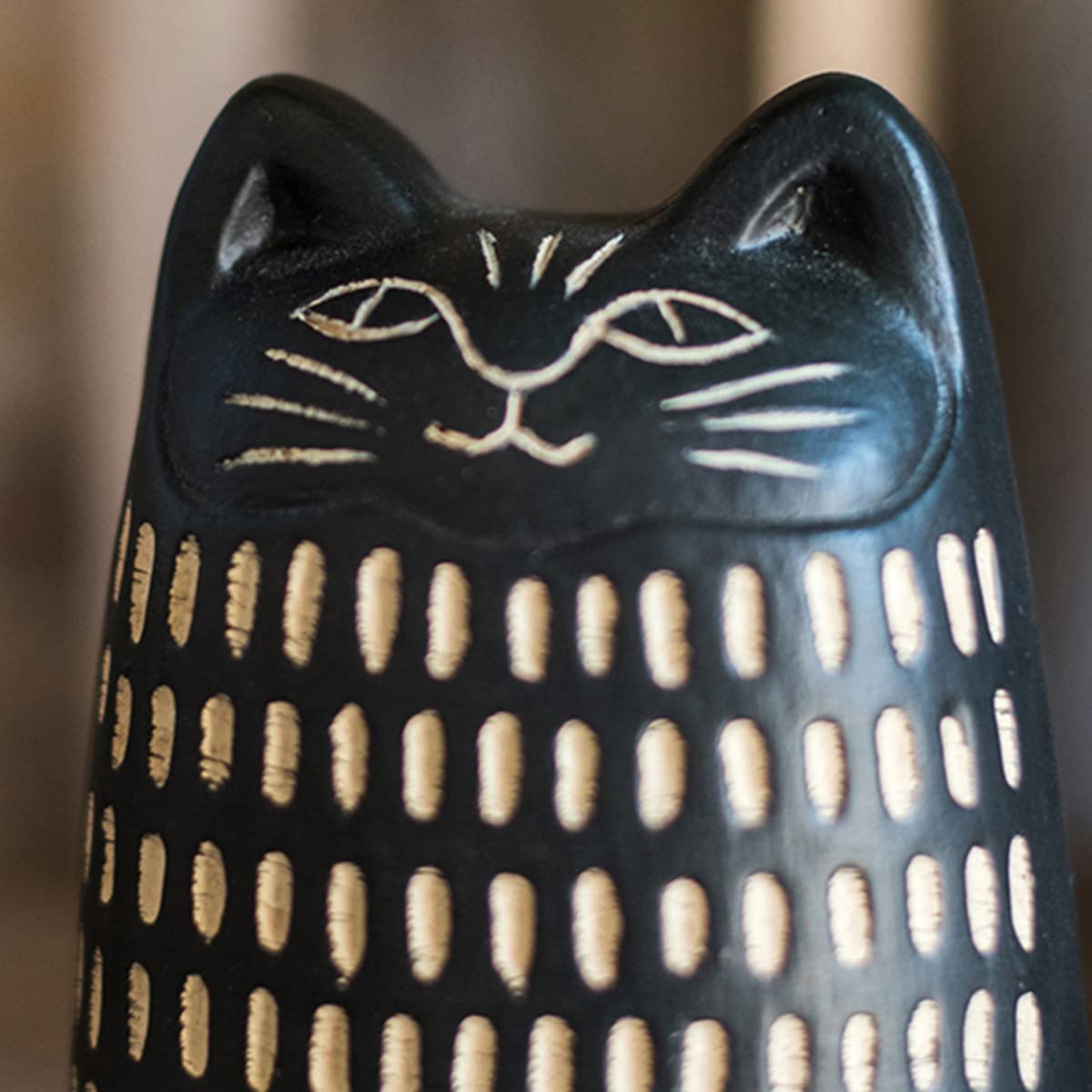 BOOMLATU Cute Cat Statue,Figurines Collectibles Garden Sculpture Home Room Decorations (Black)