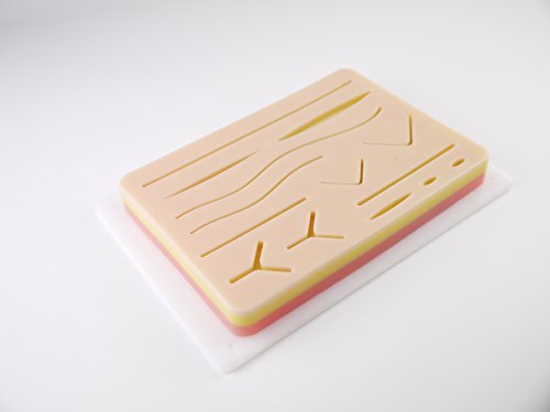 Harbin Design Large Premium 3-Layer Suture Practice Pad w/ Wounds on Anti-Slip Base (7.2" x 5.2") | The Original - Will Not Easily Separate, Tear, Rip | For Practicing Suturing Doctors,Students