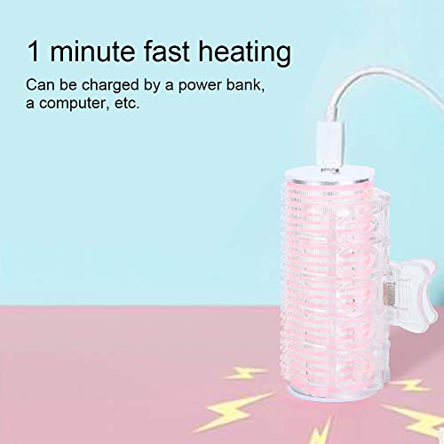 USB Instant Heat Ceramic Hot Hair Rollers, Portable Hair Curlers Bangs Curling Hair Styling Tool Mini Electric Hair Curler DIY Hairdressing Tool