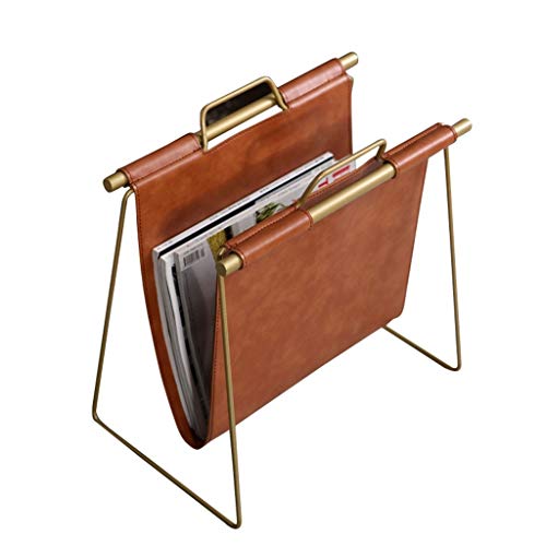 Magazine & Newspaper Baskets Magazine Rack Creative Bookshelf Newspaper Rack Desktop Home Storage Rack Cosmetics Storage Rack Floor Storage Rack (Color : Brown, Size : 22 * 40 * 43cm)