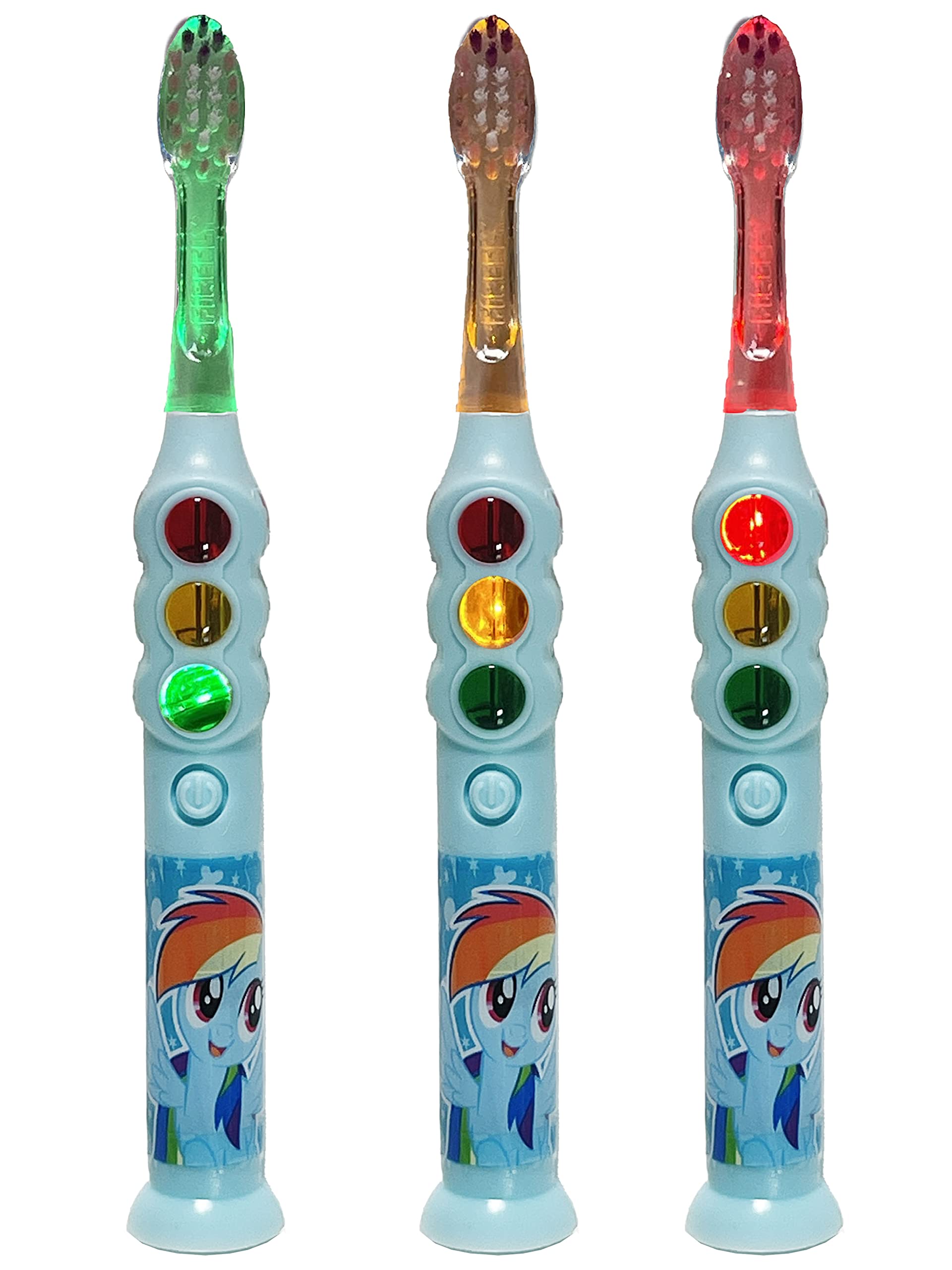 My Little Pony 3pc Bright Smile Oral Hygiene Bundle.Flashing Light Timer Toothbrush, Brushing Timer & Mouthwash Rinse Cup. Plus Dental Gift Bag & Tooth Saver Necklace (Rainbow Dash)
