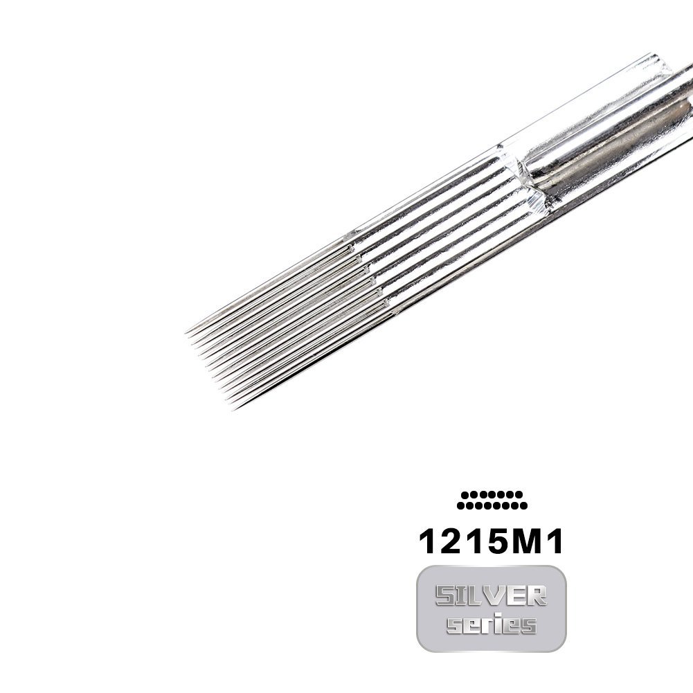 Dragonhawk Silver Series Tattoo Needles Assorted Liners and Shaders 50 Pcs Disposable & Sterilized Mixed Size Tattooing Needle Box YBZ