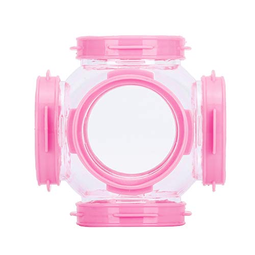 Boquite Valentine's Day Carnival 2Pcs Pipeline Training Line Accessories DIY Hamster Sports Tunnel, Hamster Toy Tubes, for Hamsters Pets(Pink)