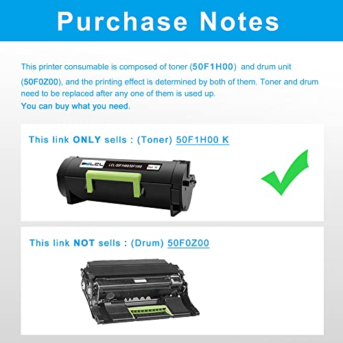 LCL Compatible Toner Cartridge Replacement for Lexmark 50F0HA0 500HA 50F1H00 501H 5K MS310 MS310d MS310dn MS312 MS312DN MS315 MS315dn MS410 MS410d MS410dn (1-Pack Black)
