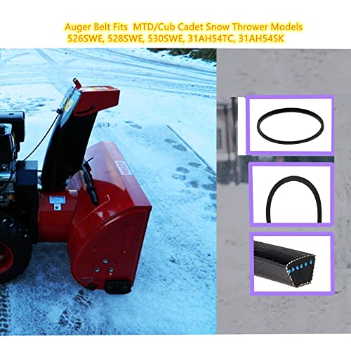 954-04195A Auger Drive Belt for MTD Troy Bilt Cub Cadet Snow Throwers Replaces 754-04195A, 754-04195, 954-04195 (1/2" x 37")
