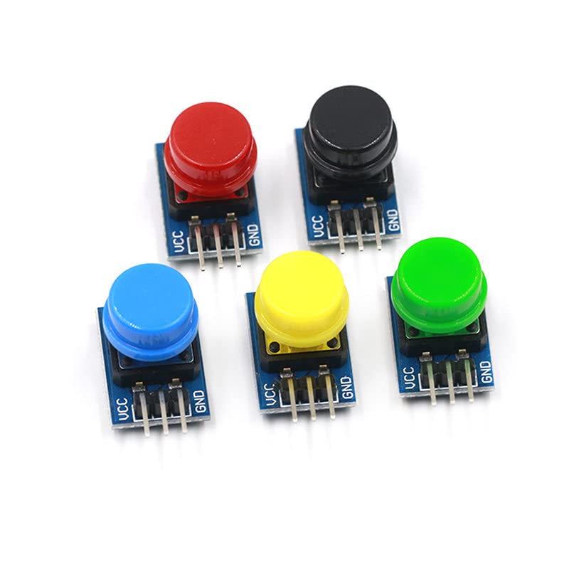 5pcs 12X12MM Big Key Module Big Button Module Light Touch Switch Module with hat High Level Output for arduino or Raspberry pi 3