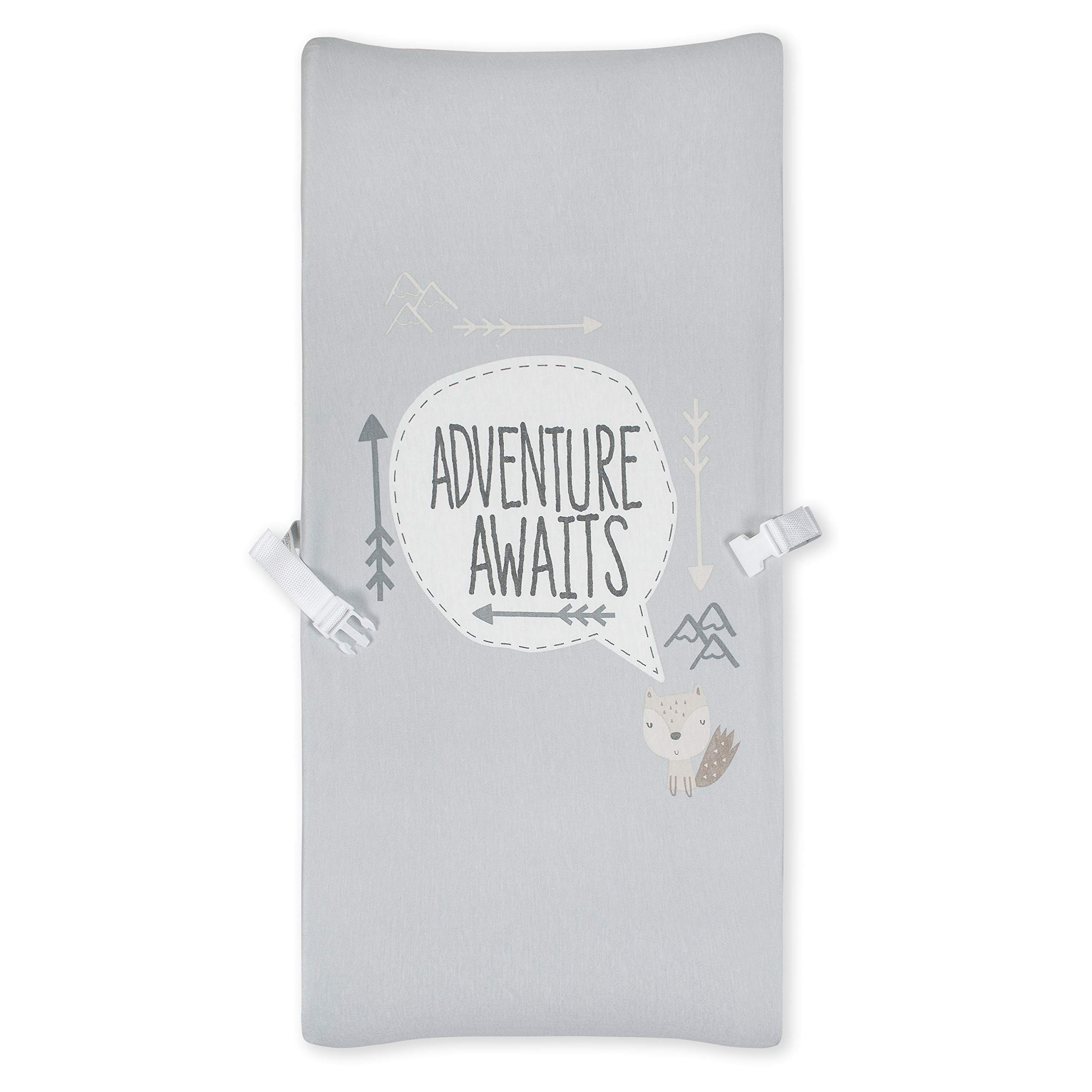 Gerber Baby Boys and Girls Newborn Infant Baby Toddler Nursery 100% Cotton Jersey Changing Pad Cover, grey, One Size