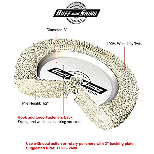 Buff and Shine A 3β Heavy compounding pad/Velcro Back. 2 Pads/Package (BFS-301G)