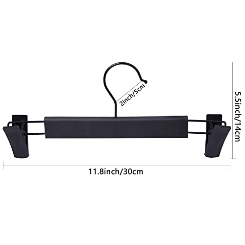 NORTHERN BROTHERS Black Pant Hangers,30Pack Plastic Pants Hangers Skirt Hangers with Clips Jean Hangers Bulk Hangers for Pants