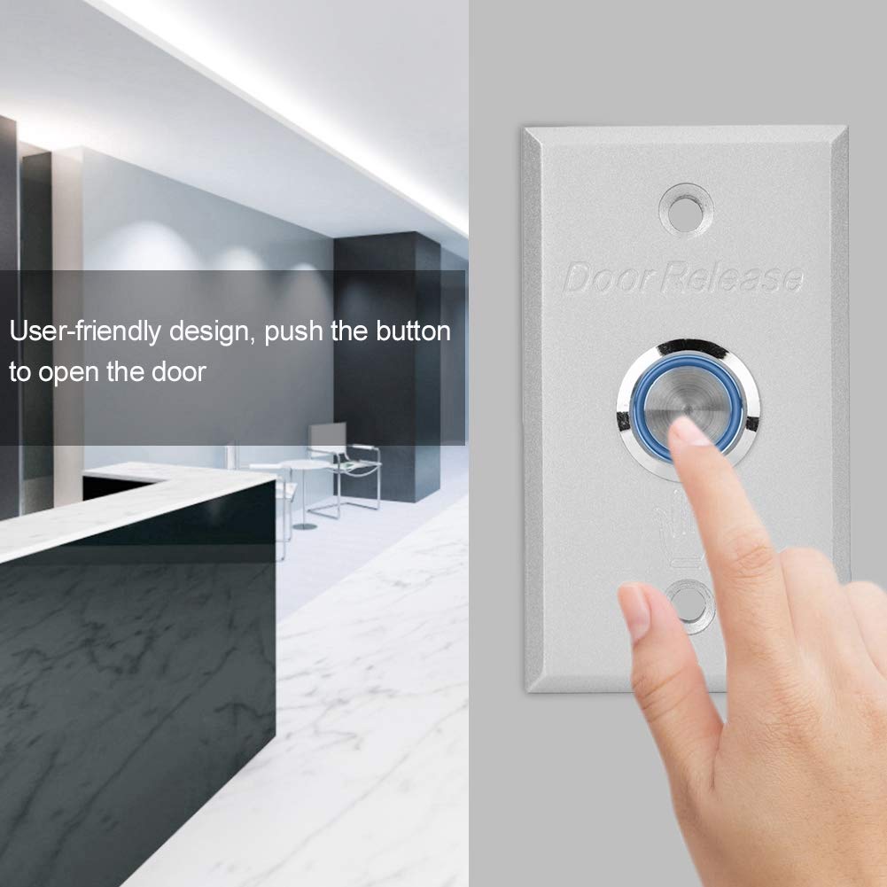 Door Access Control System Stainless Electric Steel Door Exit Button Door Push Release Button Push Button Switch with Indicator Light