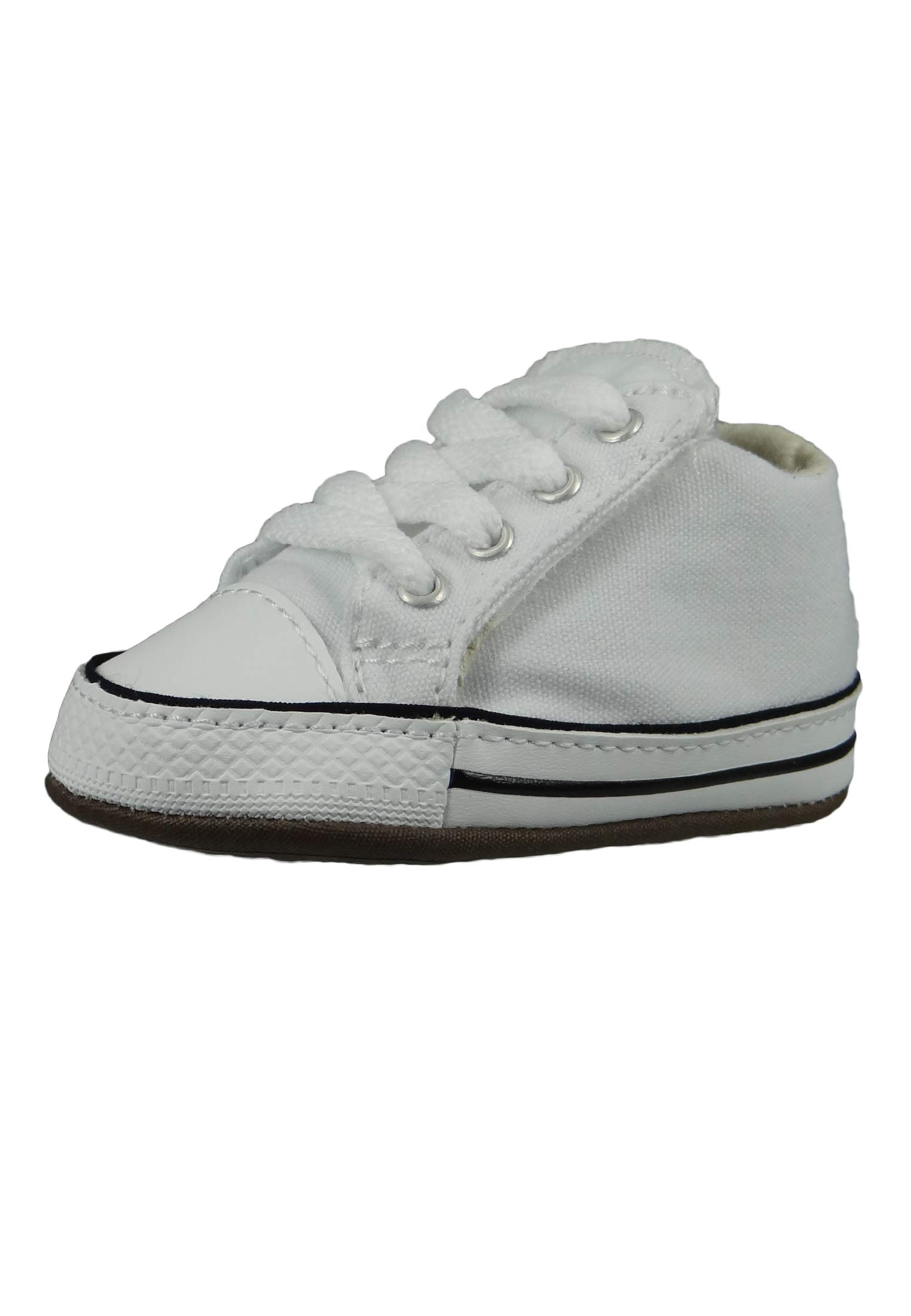 Converse Baby-Boy's Chuck Taylor All Star Cribster Canvas Color Sneaker, White/Natural Ivory/White, 2 M US Infant