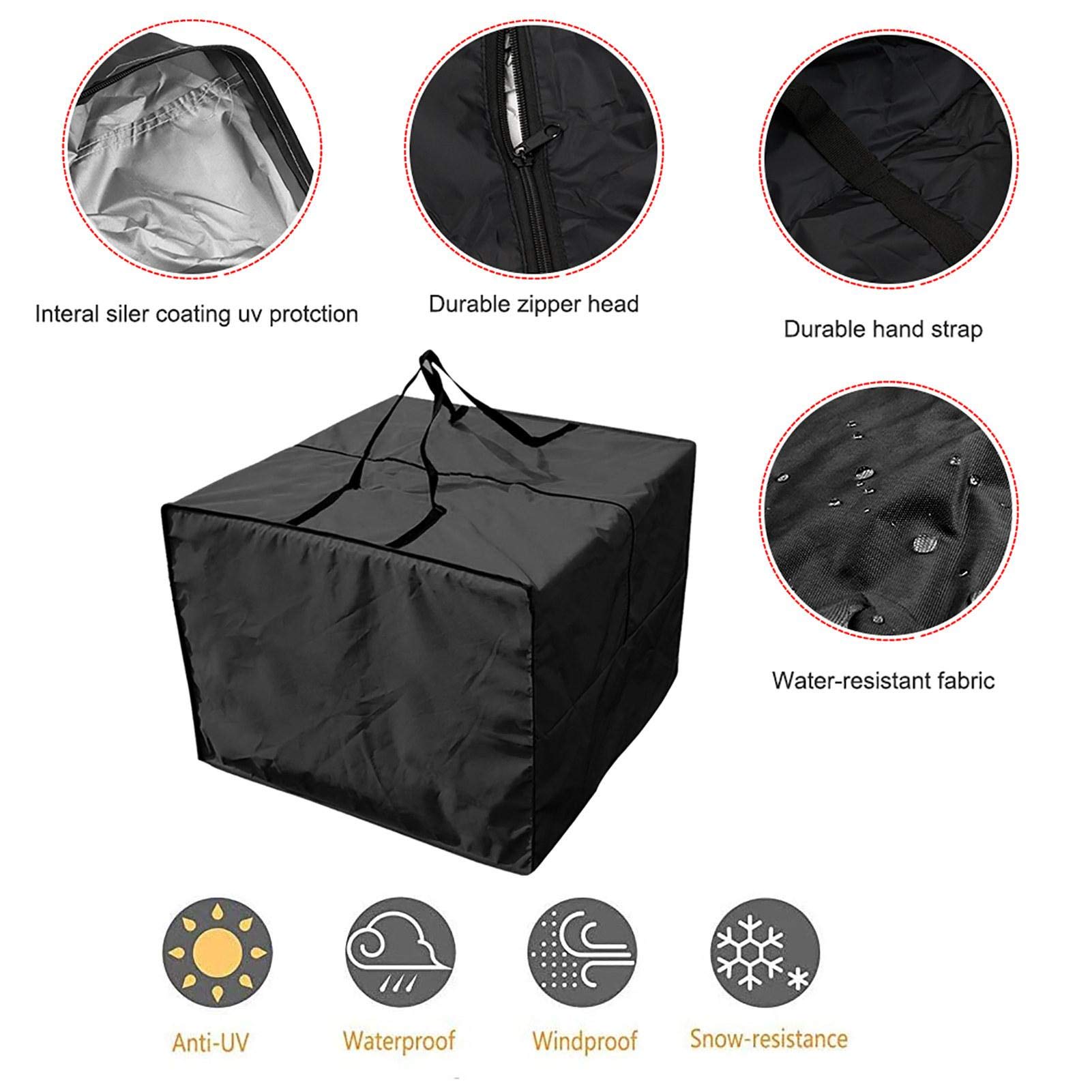 Outdoor Square Cushion Storage Bag,Protective Zippered Storage Bags with Handles,210D Oxford Cloth,Large Patio Furniture Seat Cushion Storage Bag,Heavy Duty Waterproof Cushion Carrying Bag