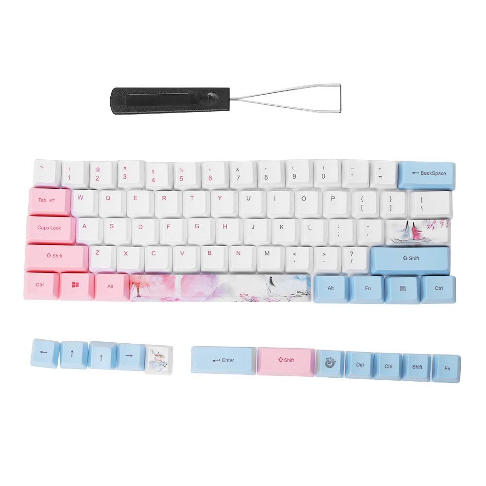 Richer-R PBT Keycaps Set, 73PCs Sublimation Keycaps PBT Mechanical Keyboard Accessory Five-Faced Dyed Anime Style, for MX Switches Mechanical Gaming Keyboard(73 keycap)