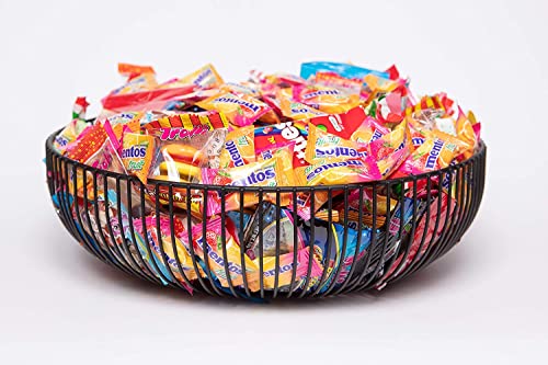 Black Metal Wire Fruit Basket Bowl For Kitchen,Living Room,Office - Large Decorative Centerpiece To Display Fruit, Vegetables, Bread, Candy, Household Items Or Use As A Gift Basket