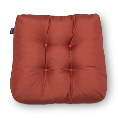 Classic Accessories Water-Resistant Square Patio Seat Cushions, 19 x 19 x 5 Inch, 2 Pack, Brick, Outdoor Seat Cushions